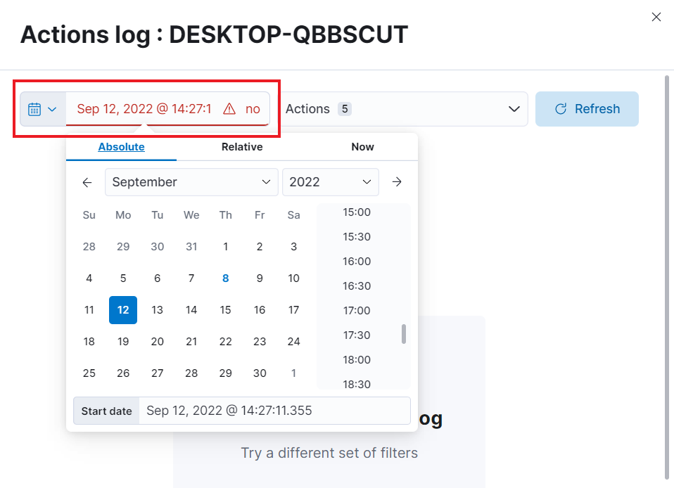 [Security Solution] The long time-date range breaks the UI under Actions log · Issue #140570 ...