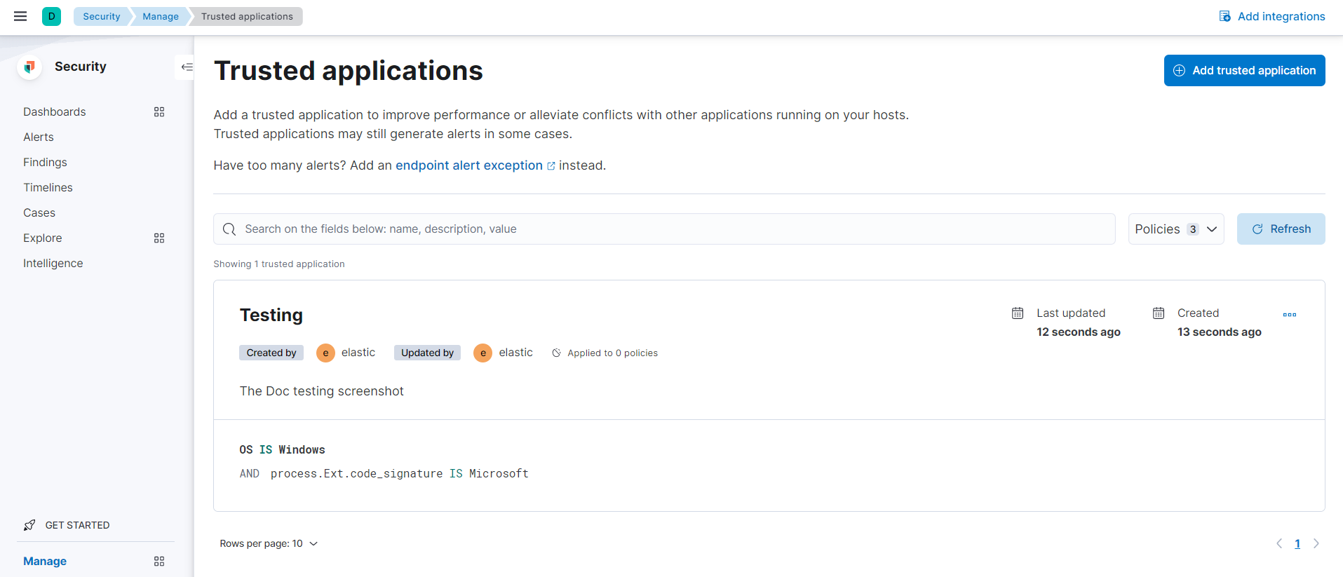 [BUG] The screenshot needs to be updated for the Trusted Applications UI · Issue #2587 · elastic ...