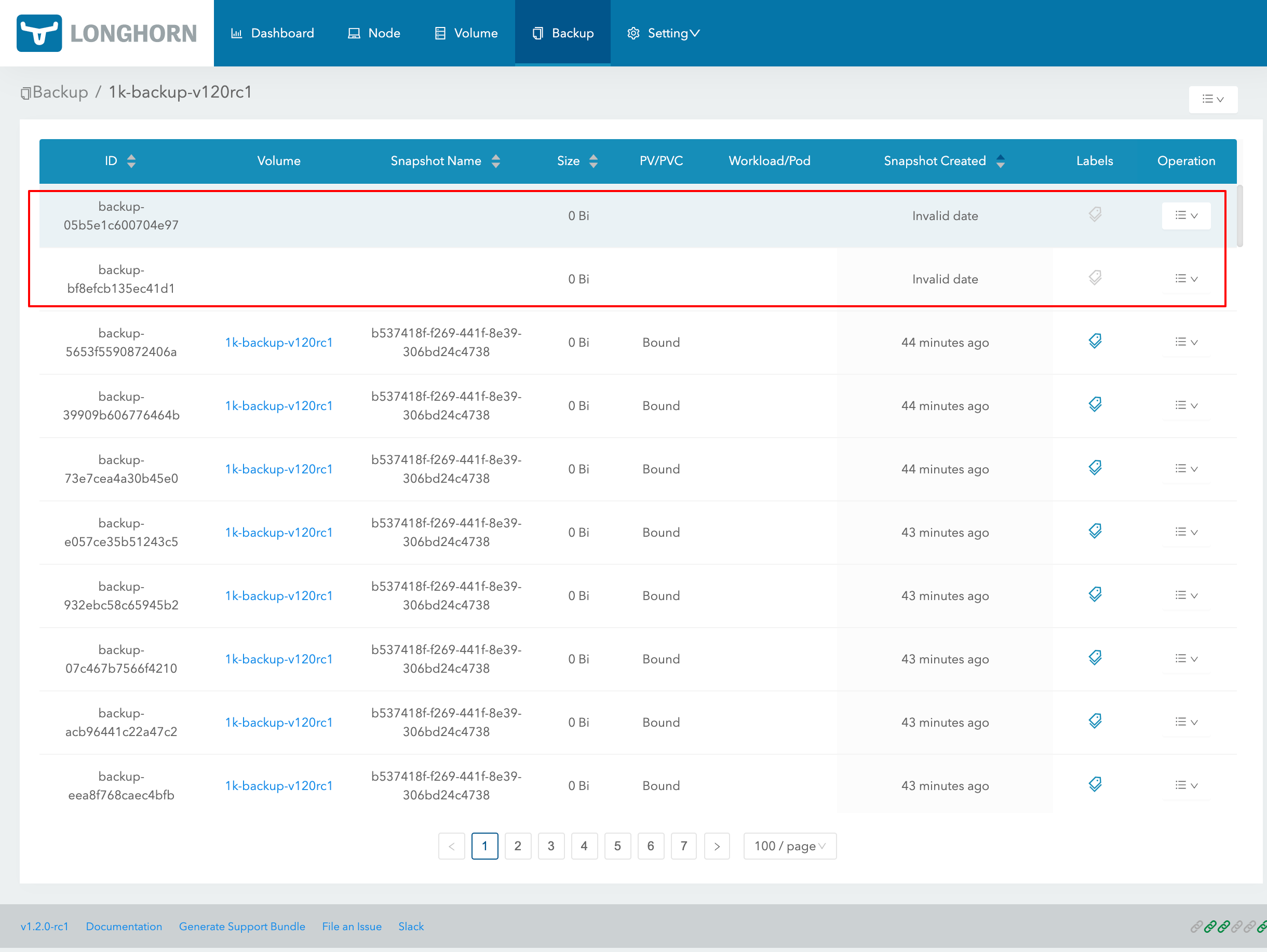 [BUG] Undergoing backup information will be shown as blank in the table · Issue #2916 · longhorn ...
