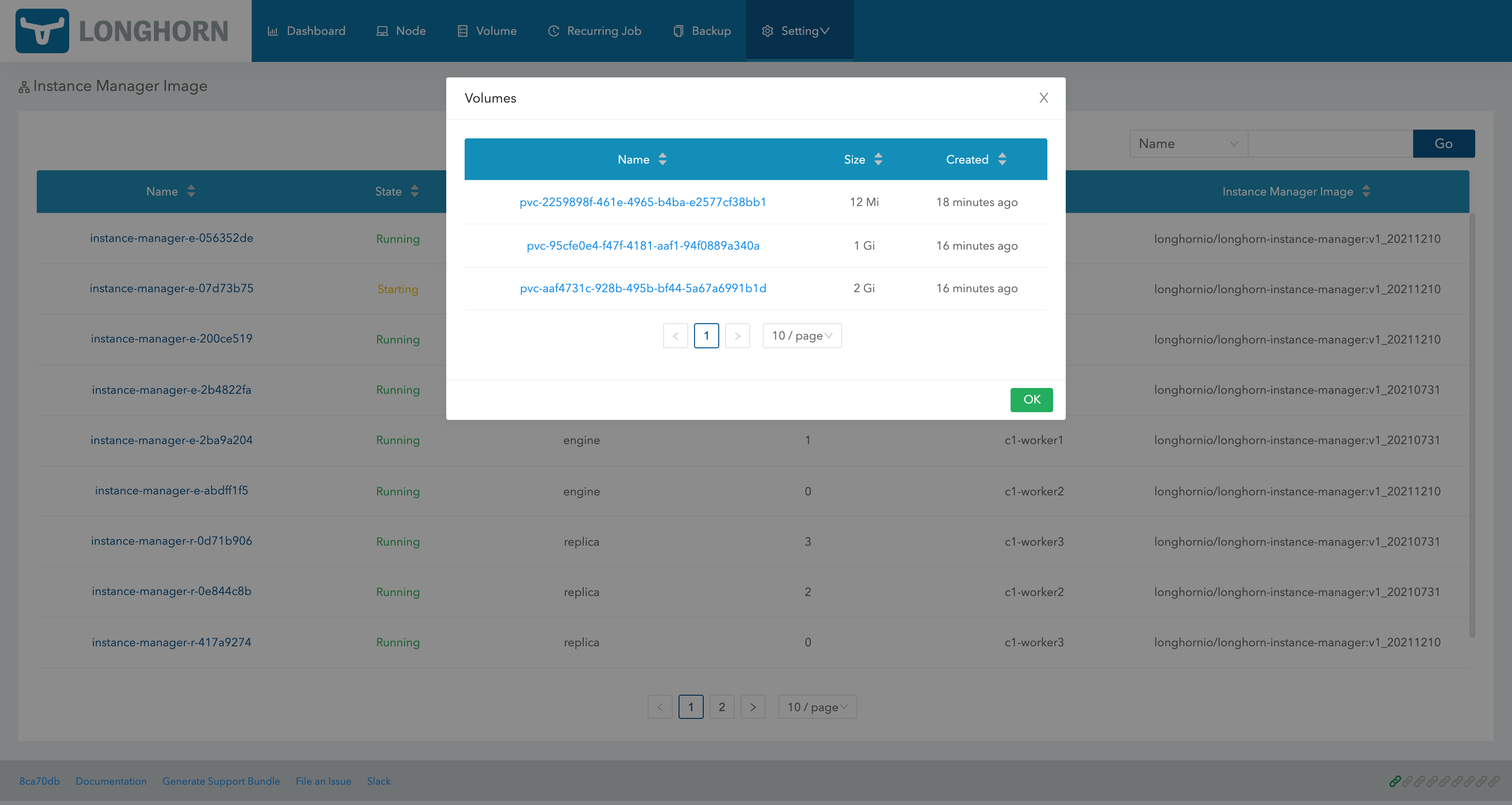 [FEATURE][BACKPORT][v1.2.4] Have UI support to identify non-default instance manager image of ...
