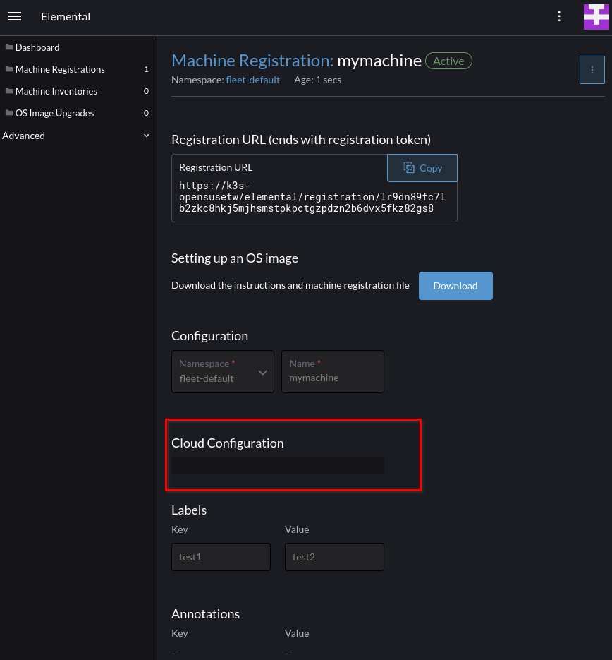 Elemental - Cannot see the cloud config after creating a machine registration · Issue #15 ...