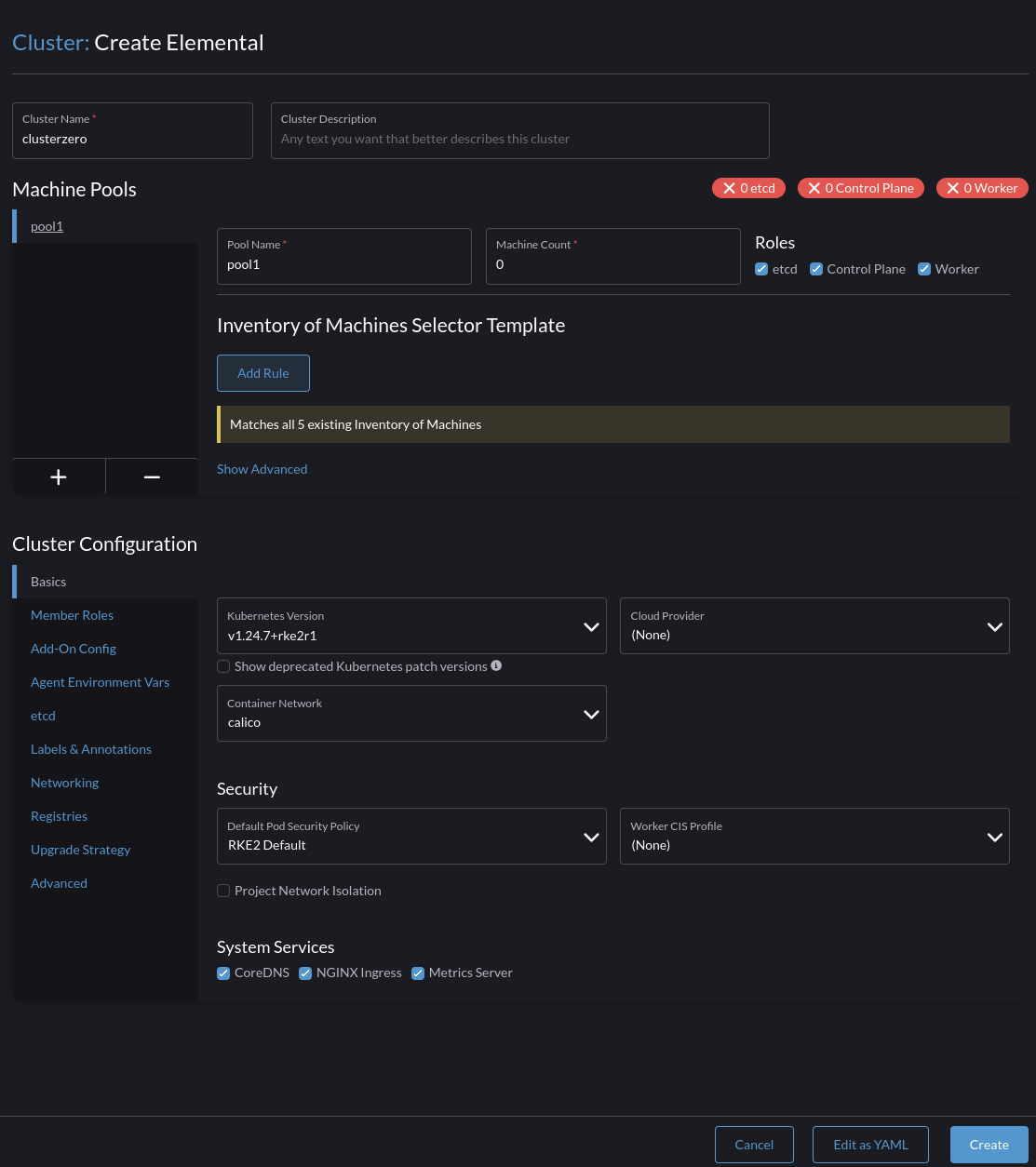 Change "Machine Count" to be number of machines selected · Issue #44 · rancher/elemental-ui · GitHub