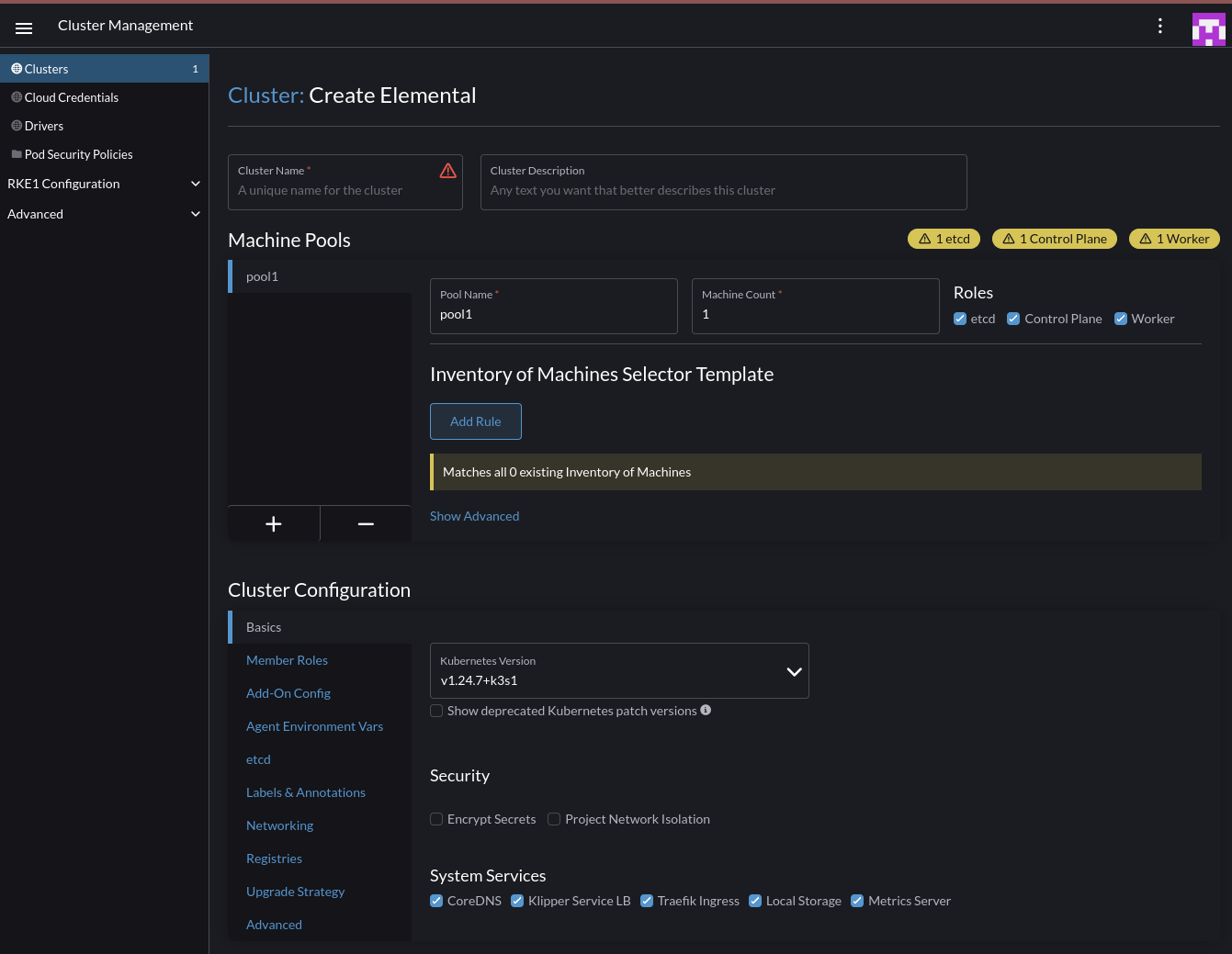 Tech Preview Label Still Showing On Cluster Creation · Issue 49 · Rancher Elemental Ui · Github