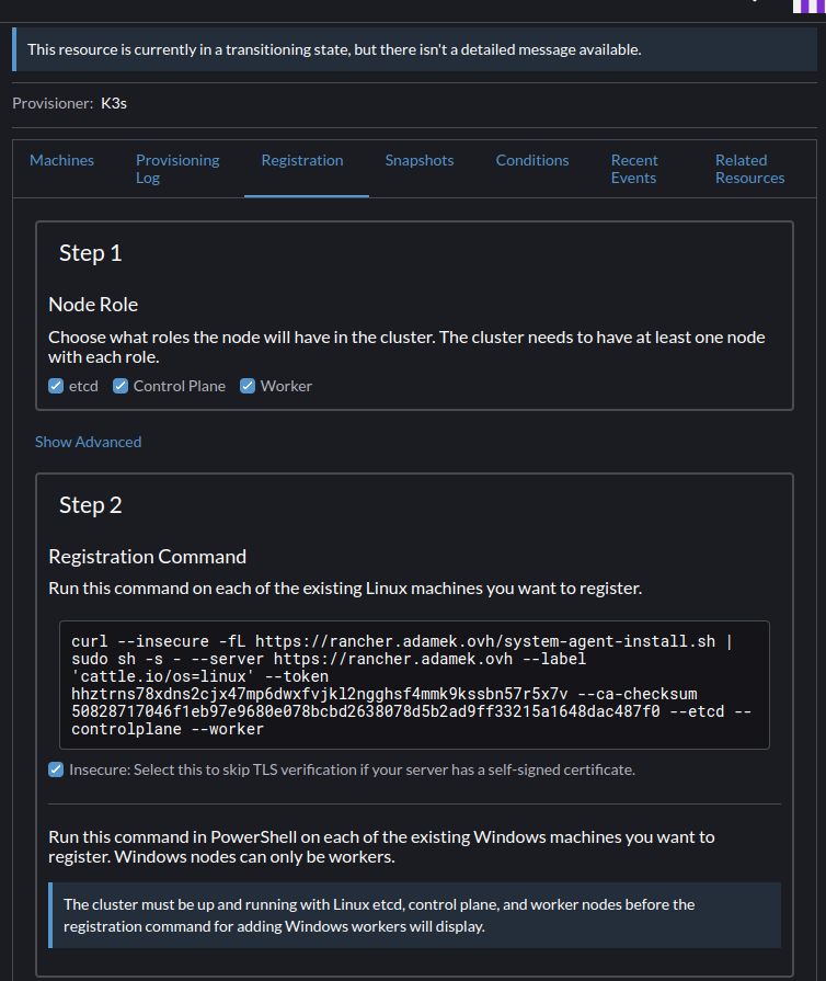Bug Lost Connectivity Between Rancher Manager And One Node K3s Cluster After Reboot · Issue