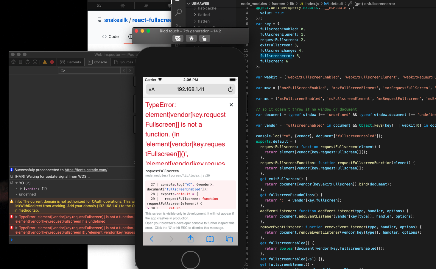 Not working on mobile · Issue #37 · snakesilk/react-fullscreen · GitHub