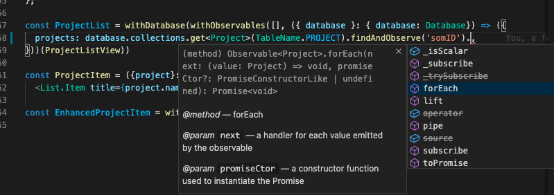 Change of screen with observables · Issue #947 · Nozbe/WatermelonDB · GitHub