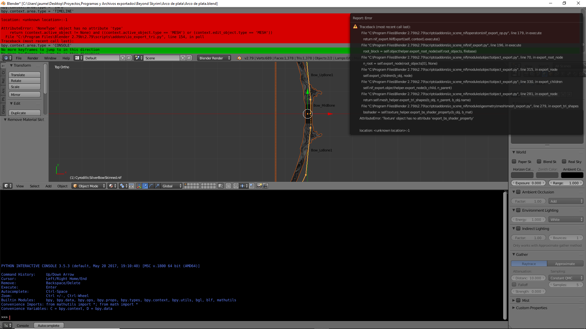 can't import / export Skyrim nifs · Issue #320 · niftools/blender_niftools_addon · GitHub