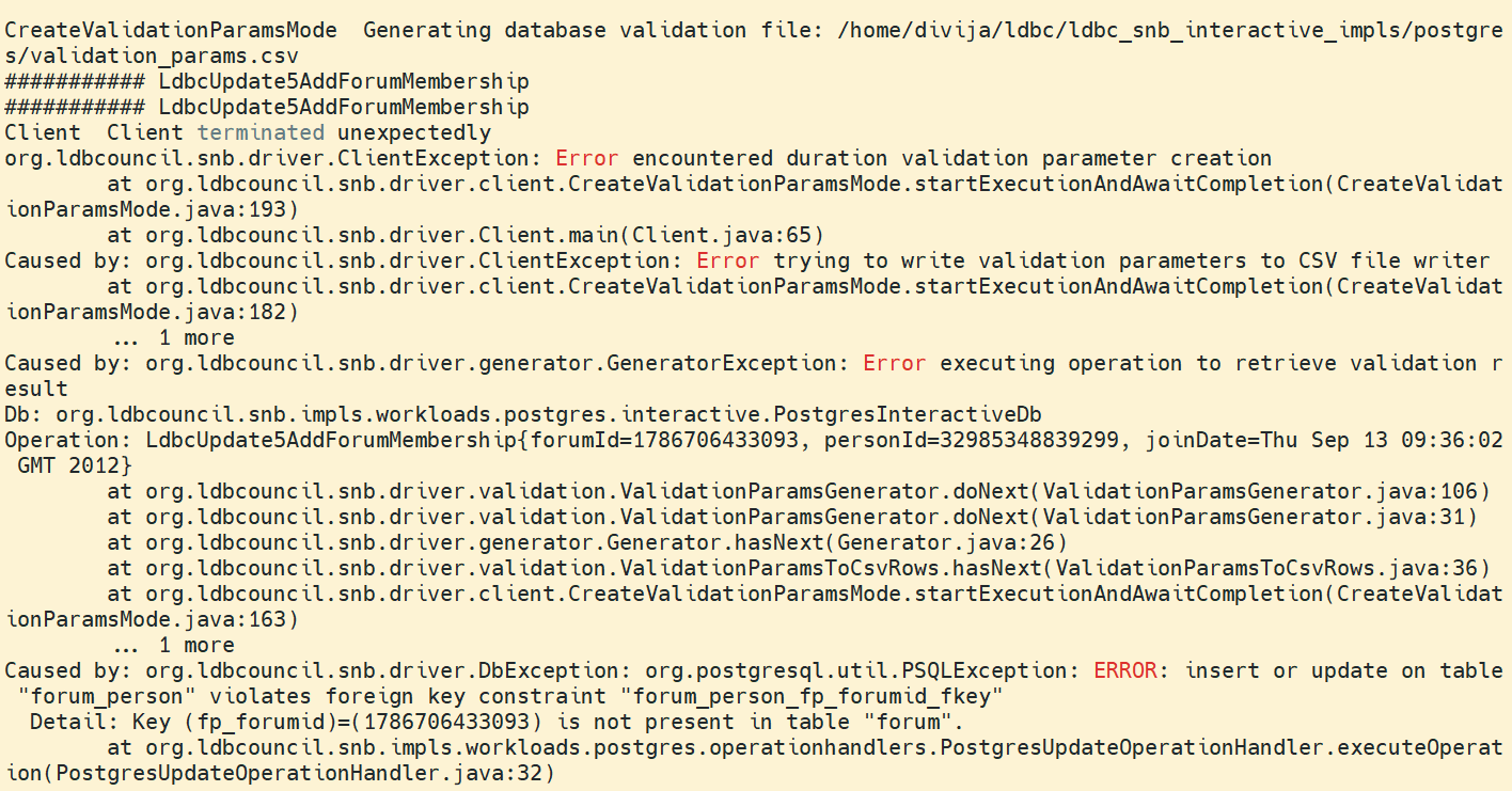 Postgresql Error With Updates On · Issue 328 · Ldbcldbcsnbinteractivev1impls · Github