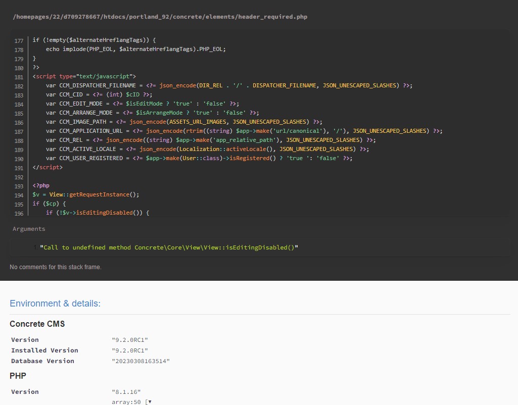 9.2.0RC1 maintenance error · Issue #11283 · concretecms/concretecms · GitHub