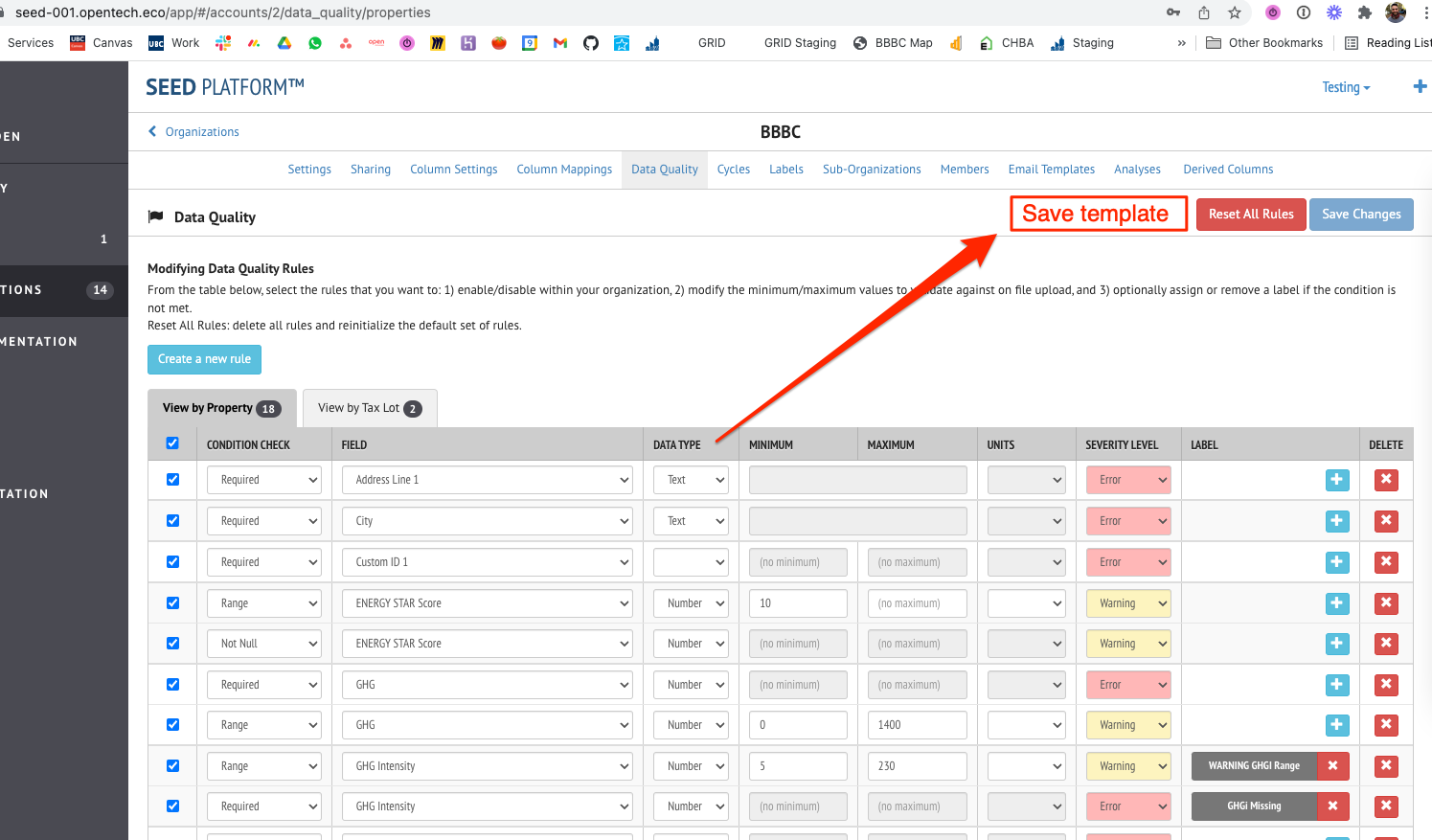 "Save Template" Feature for Data Quality Rules · Issue #3180 · SEED ...