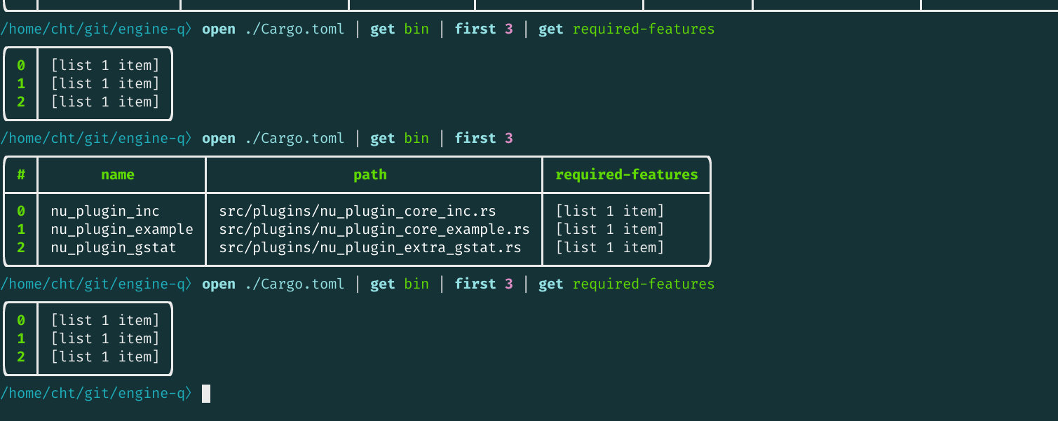 Seems like the nothing value messes something up. · Issue #850 · nushell/engine-q · GitHub