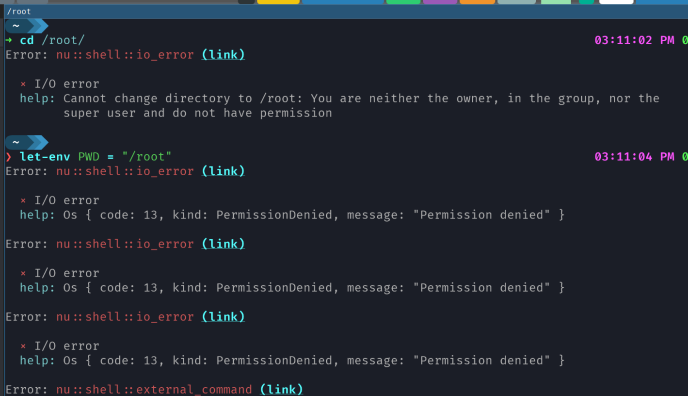 `let-env` should not be able to set `PWD` · Issue #7097 · nushell/nushell · GitHub
