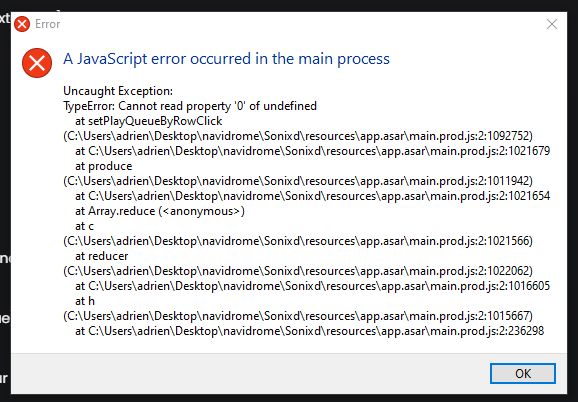 Javascript error in the main process · Issue #403 · jeffvli/sonixd · GitHub