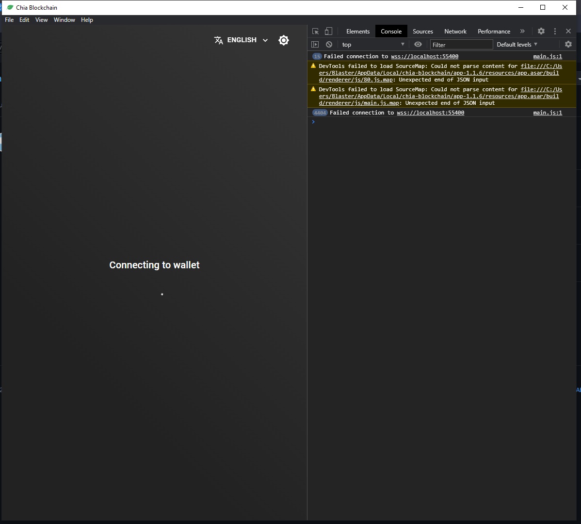 Chia Network GUI 1.1.6 - Failed connection to wss://localhost:55400 · Issue #435 · Chia-Network ...