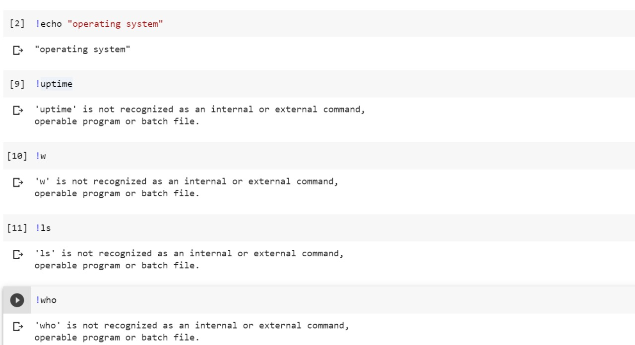 Unable To Run Linux Commands On Colab Notebooks Issue 1506 
