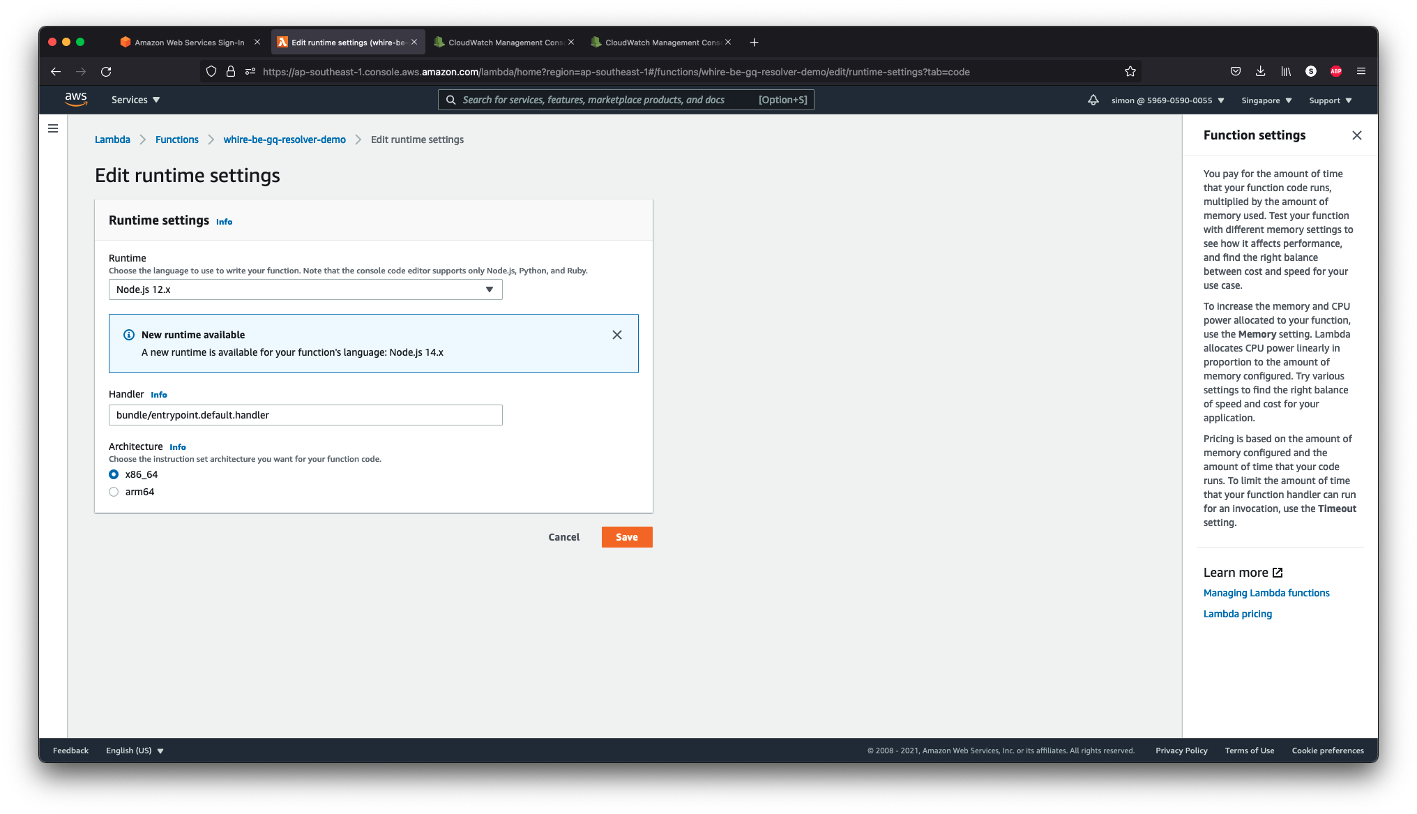 Need help - how to configure lambda to run the bundled code · Issue ...