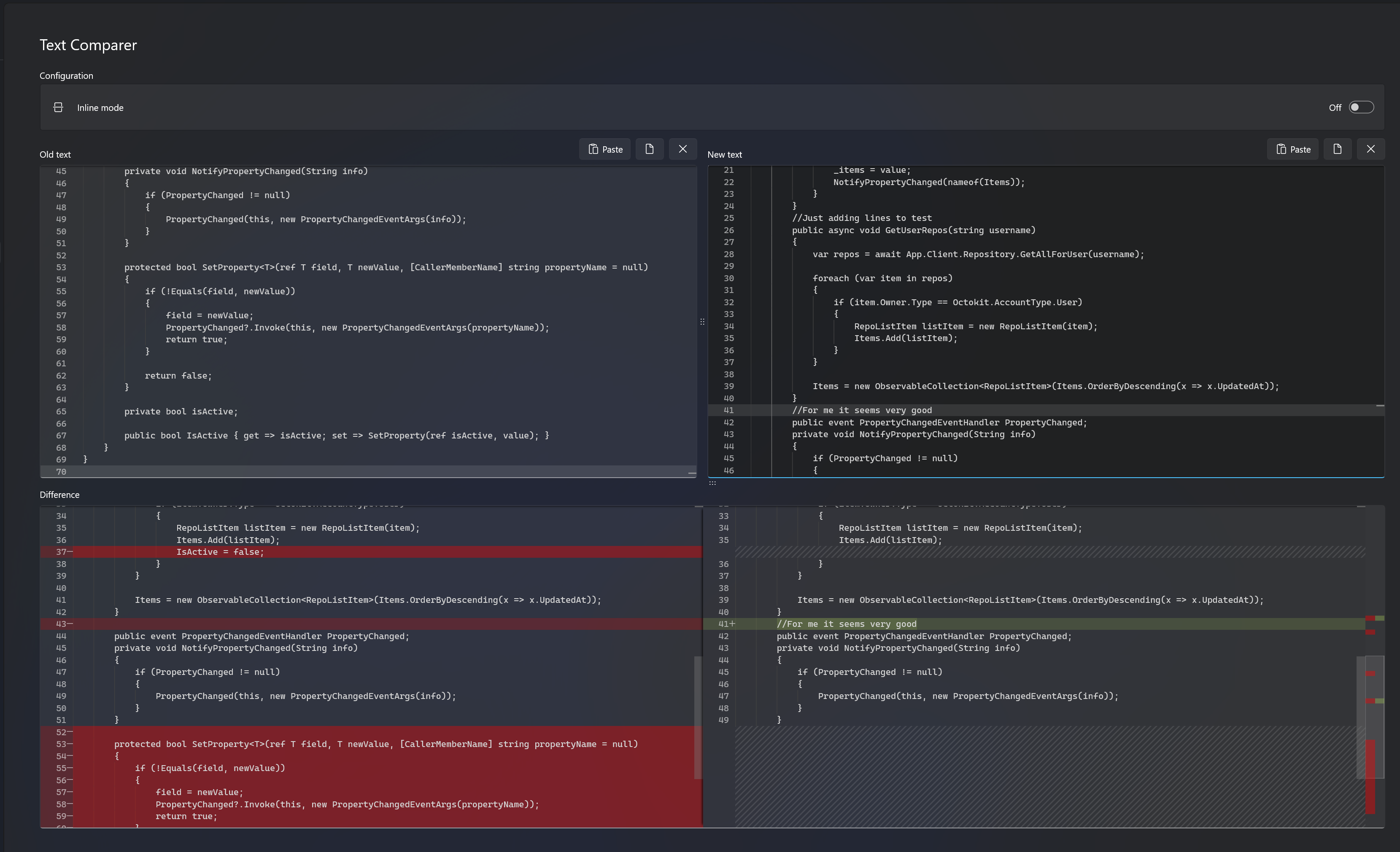 Use DiffPlex.UWP for displaying commit diff · Issue #10 · 0x5bfa/FluentHub · GitHub