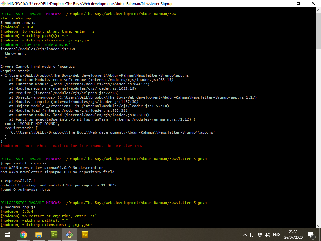 my git bash crash · Issue #4363 · expressjs/express · GitHub