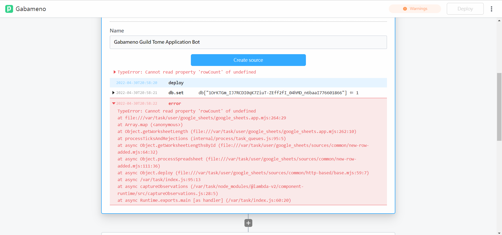[BUG] Can't create Google Sheets "New Row Added (Instant)" Trigger · Issue #2741 · PipedreamHQ ...