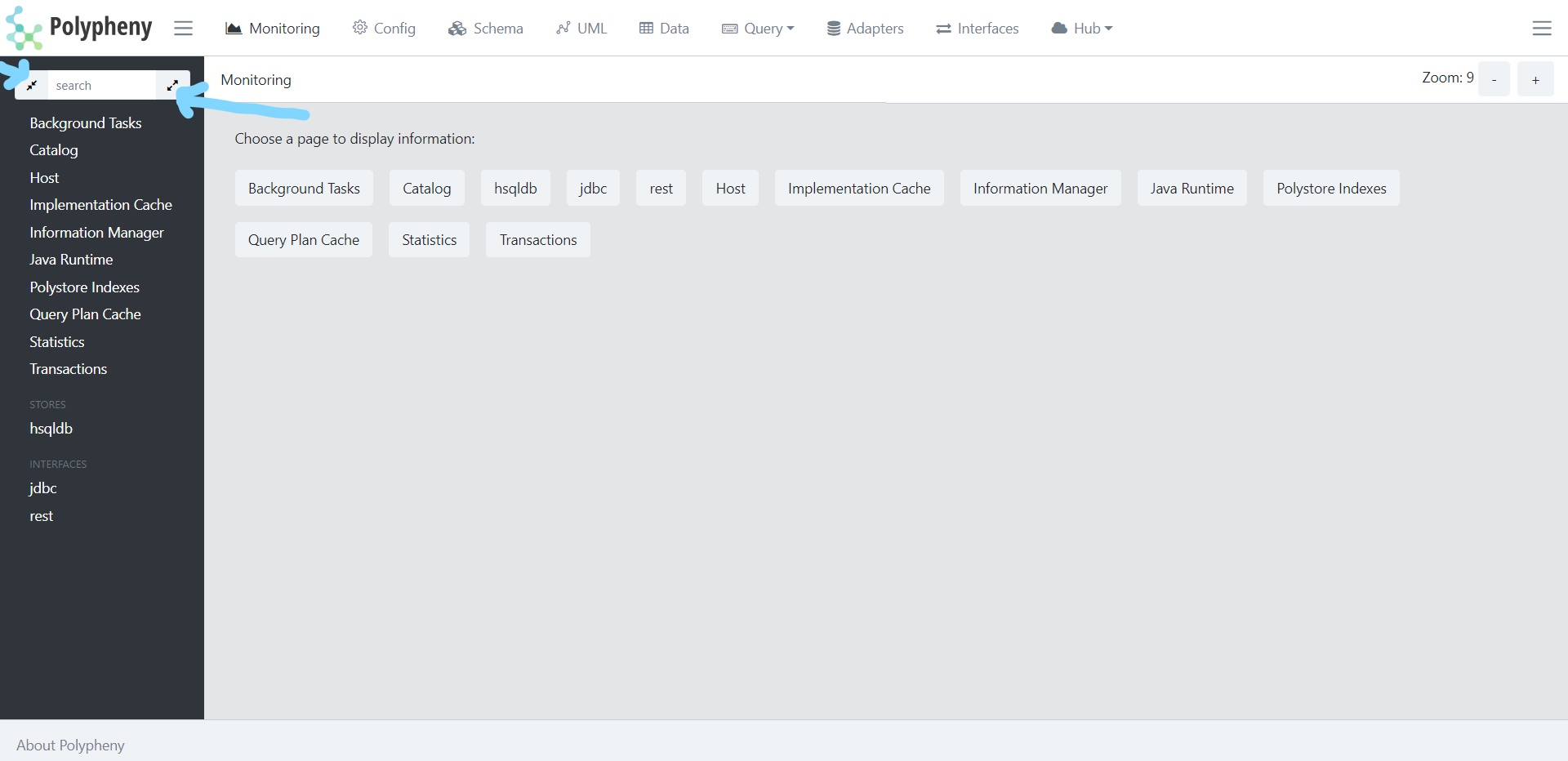 Compress and Expand icon in search bar of left-sidebar are not working · Issue #296 · polypheny ...
