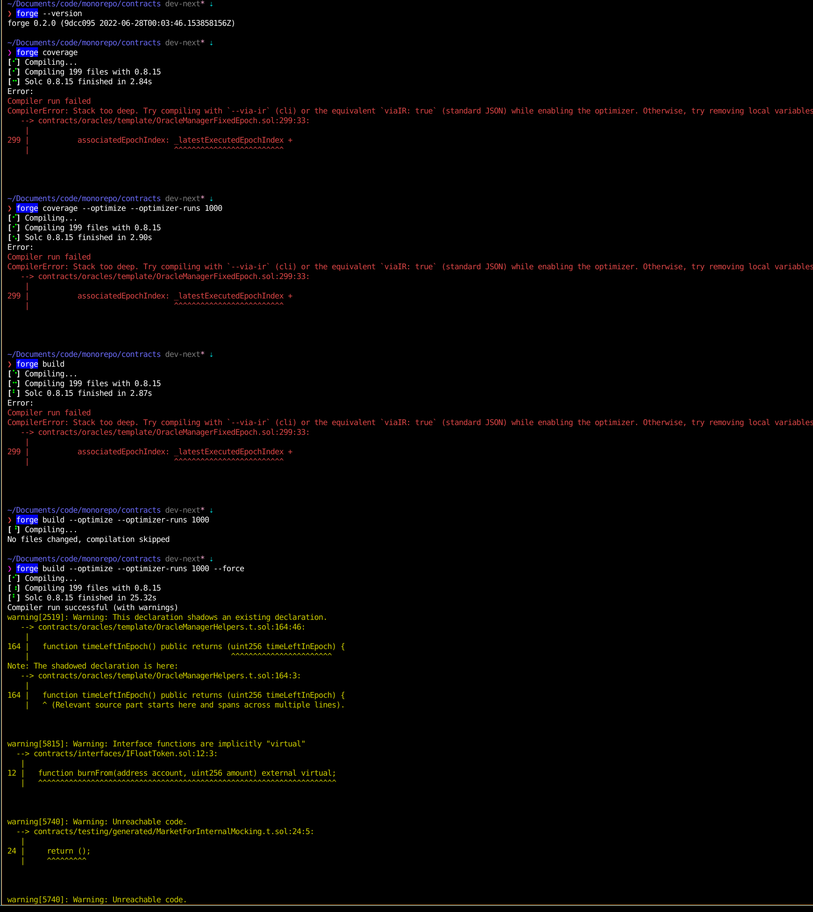 `forge coverage` appears to still ignore optimizer settings · Issue #2147 · foundry-rs/foundry ...