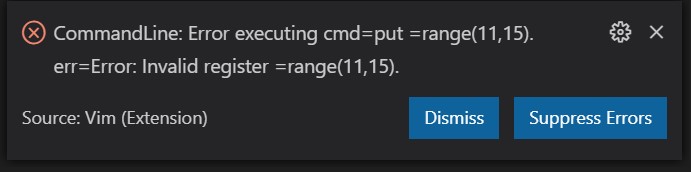 Print a range of numbers using put · Issue #5205 · VSCodeVim/Vim · GitHub