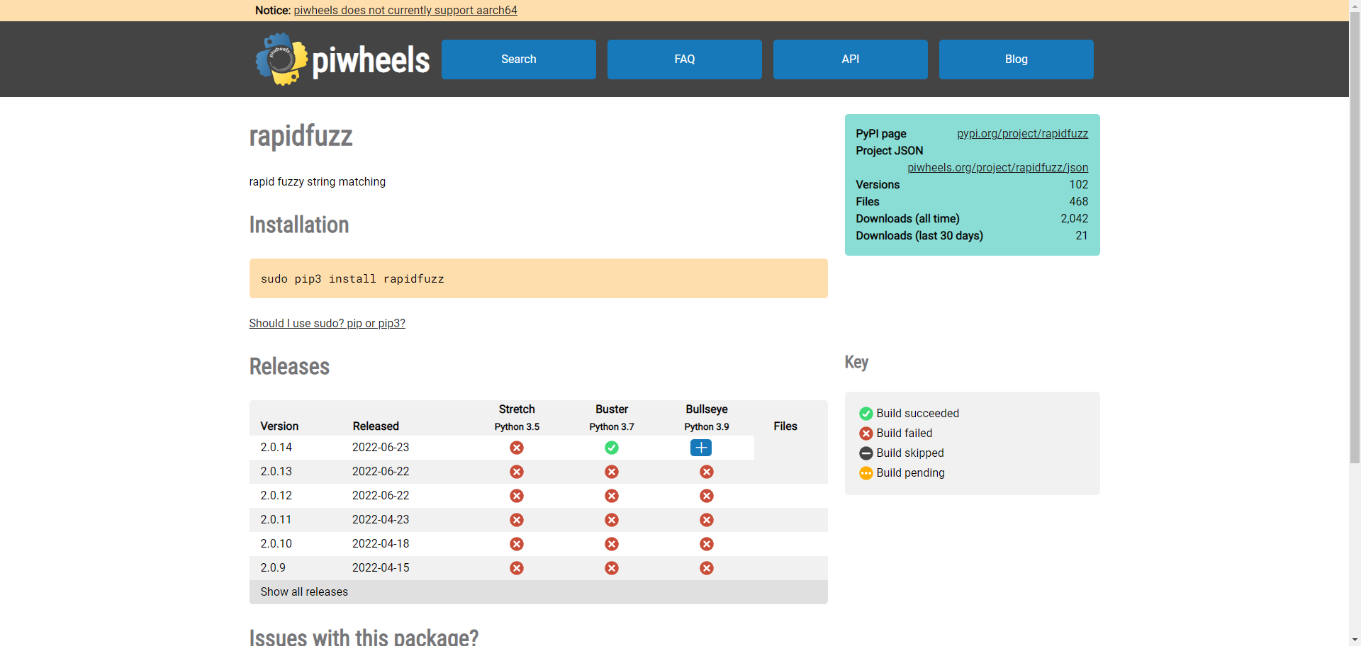 Release table styling is kinda broken when not all builds are done ...