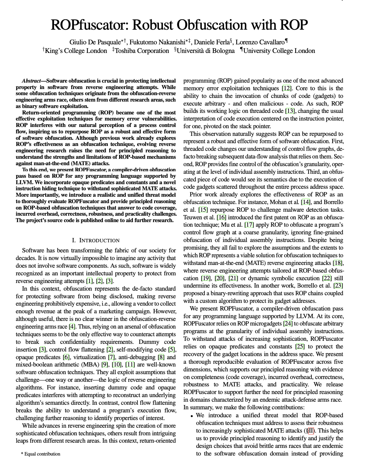 GitHub - ropfuscator/ropfuscator: ROPfuscator is a fine-grained code obfuscation framework for C ...
