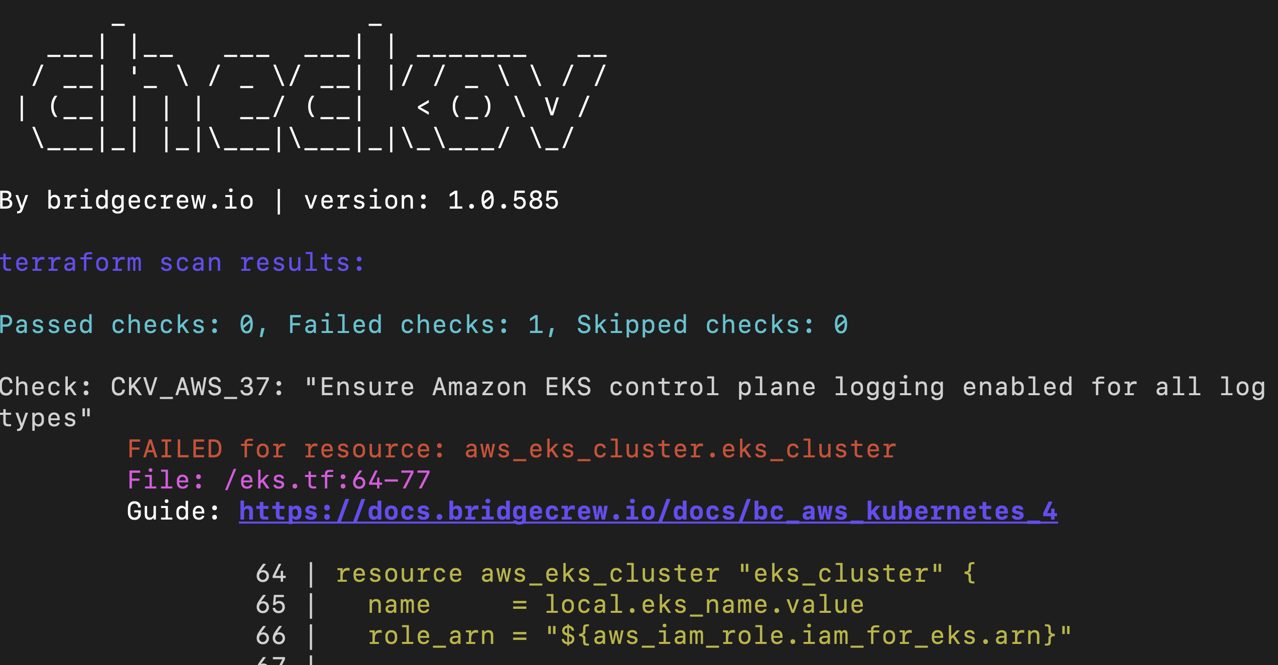 Remediation guide not shown in 1.0.585 version · Issue #612 · bridgecrewio/checkov · GitHub