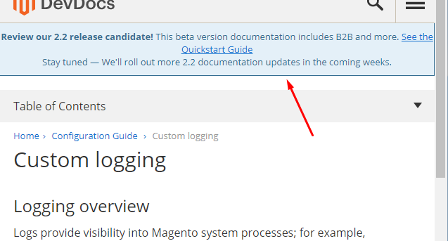 Unnecessary "Review our 2.2 release candidate!" block · Issue #1505 · magento/devdocs · GitHub