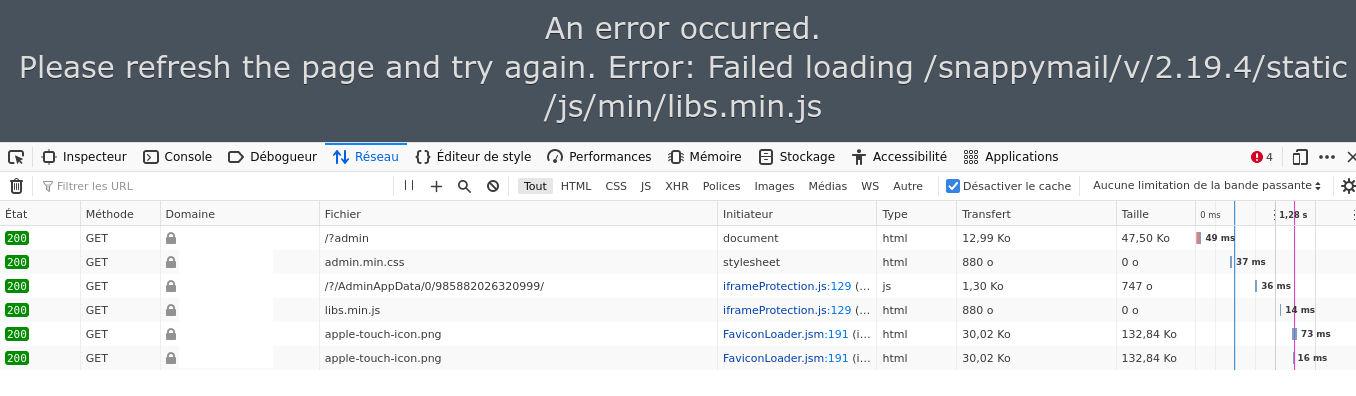 unable to start first time in admin mode · Issue #618 · the-djmaze/snappymail · GitHub