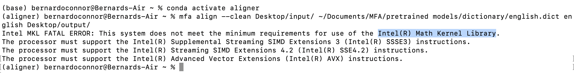 [BUG] Problems installing on MacOS 12.2 M1 with Miniconda · Issue #398 · MontrealCorpusTools ...