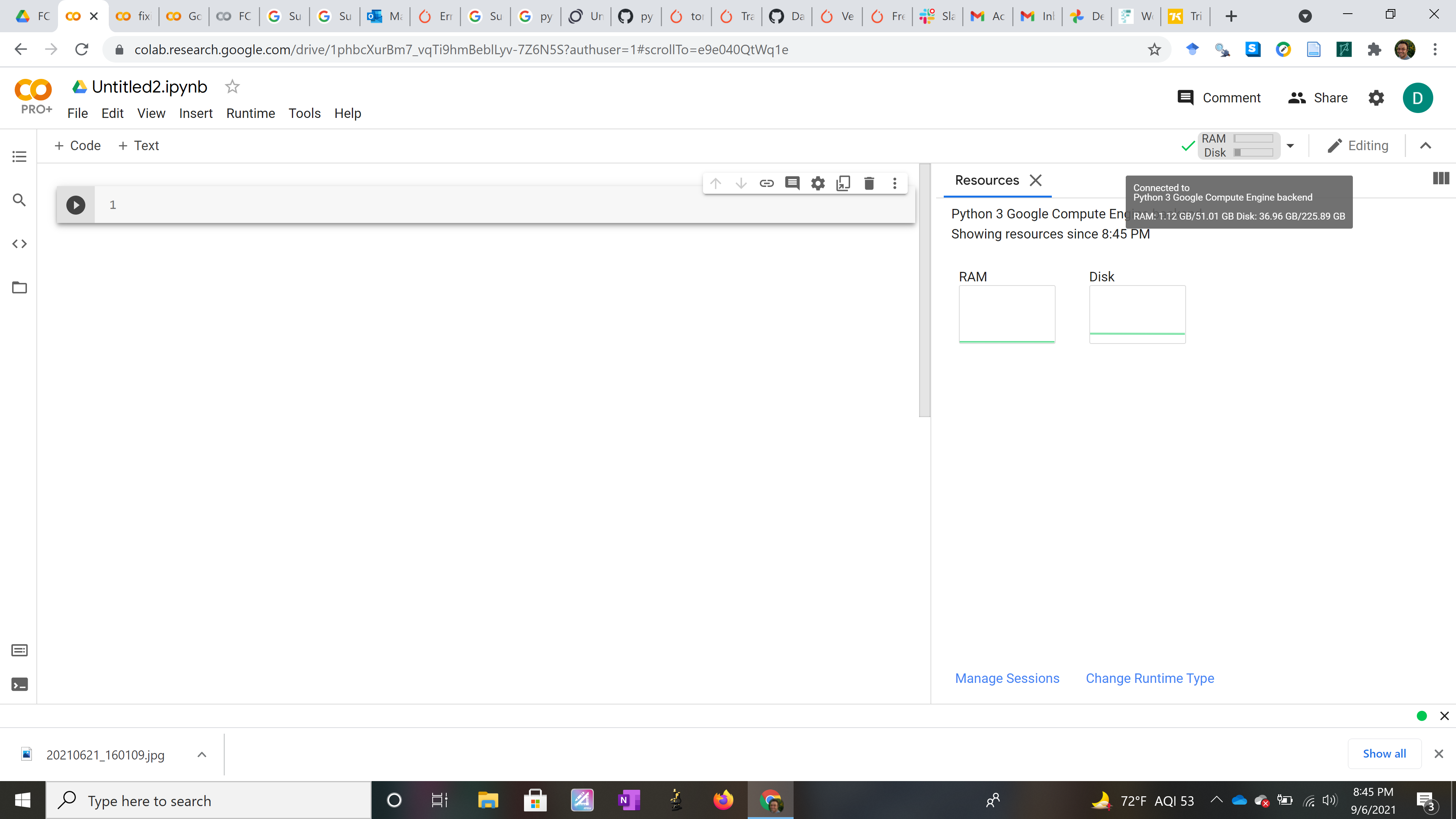Unable to get full ram allocation (51 gb) when connected to GPU. No problem when not connected ...