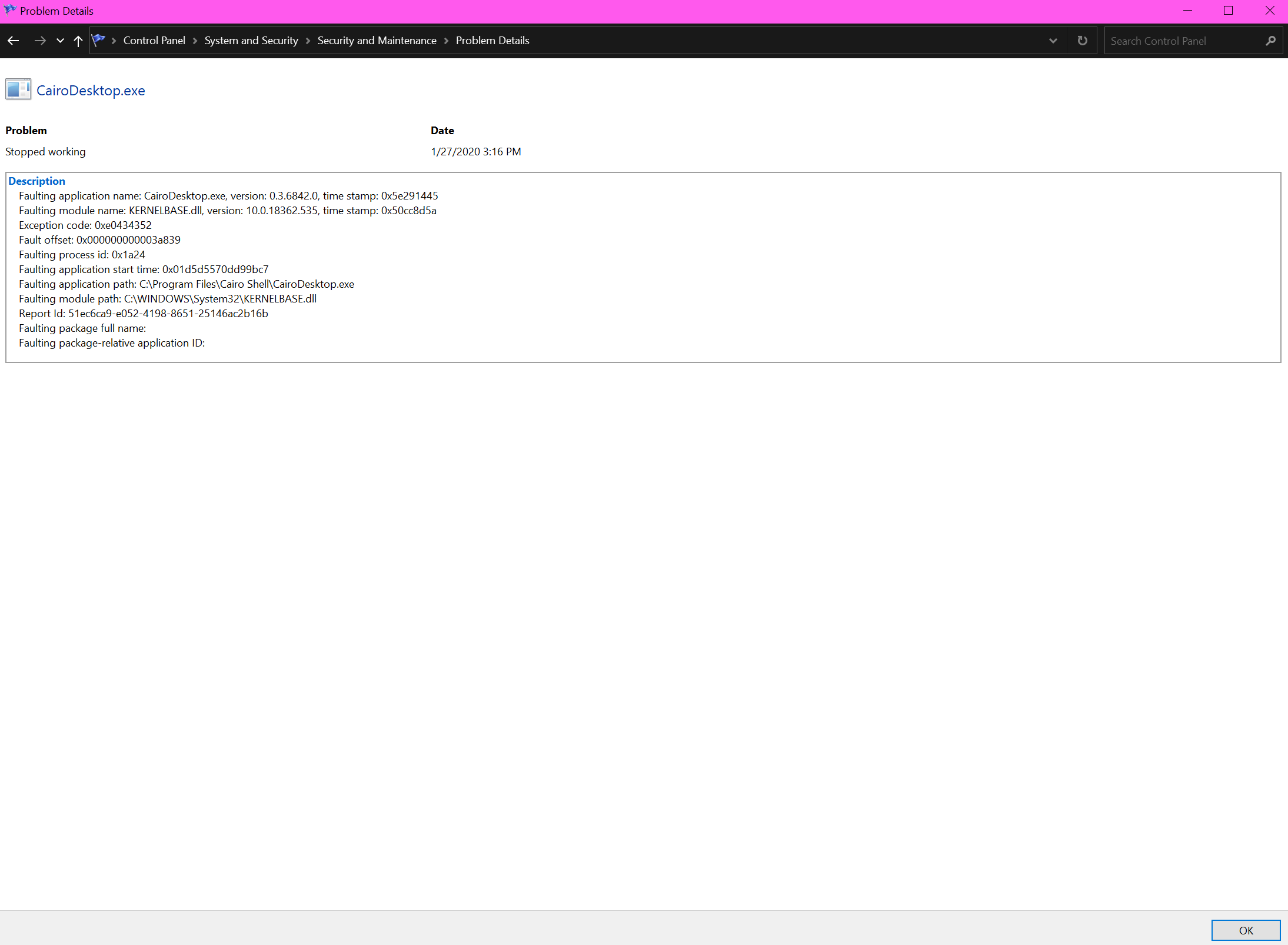 Changing any setting in Cairo corrupts Windows profile · Issue #325 · cairoshell/cairoshell · GitHub