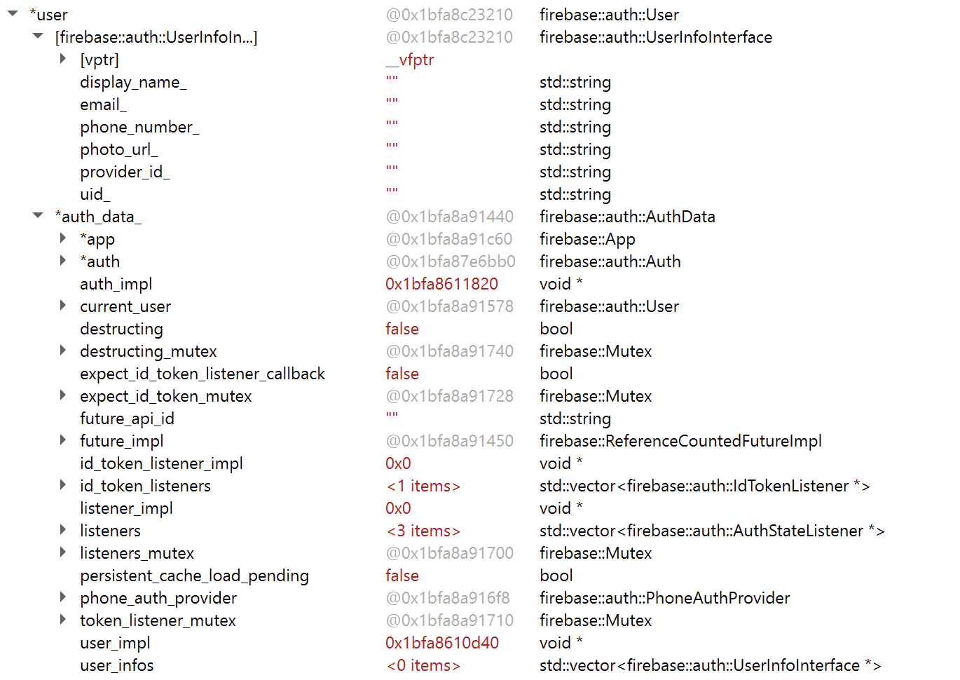 Bug User Object Unexpectedly Updates Uid When Logging In · Issue 1314 · Firebasefirebase Cpp