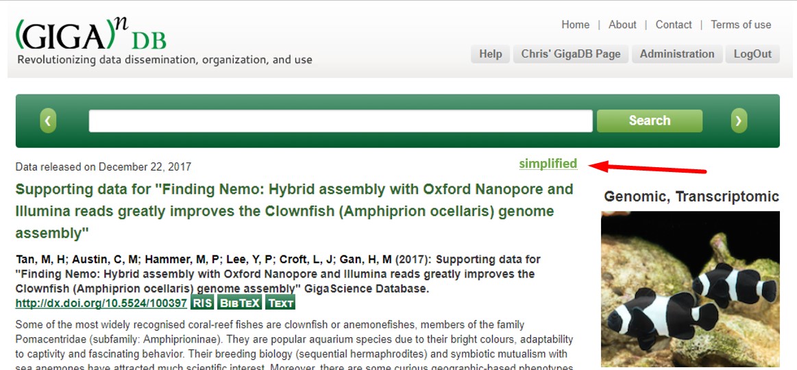 create a simplified dataset view · Issue #152 · gigascience/gigadb-website · GitHub