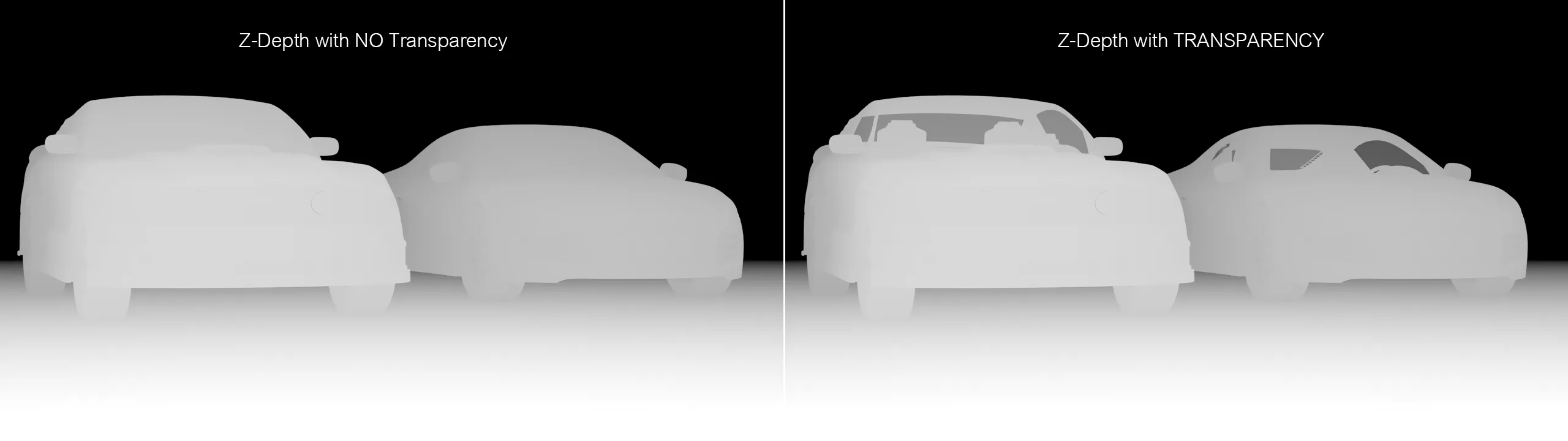 Z-Depth with TRANSPARENCY broken for Depth of Field + DoF intensity ...