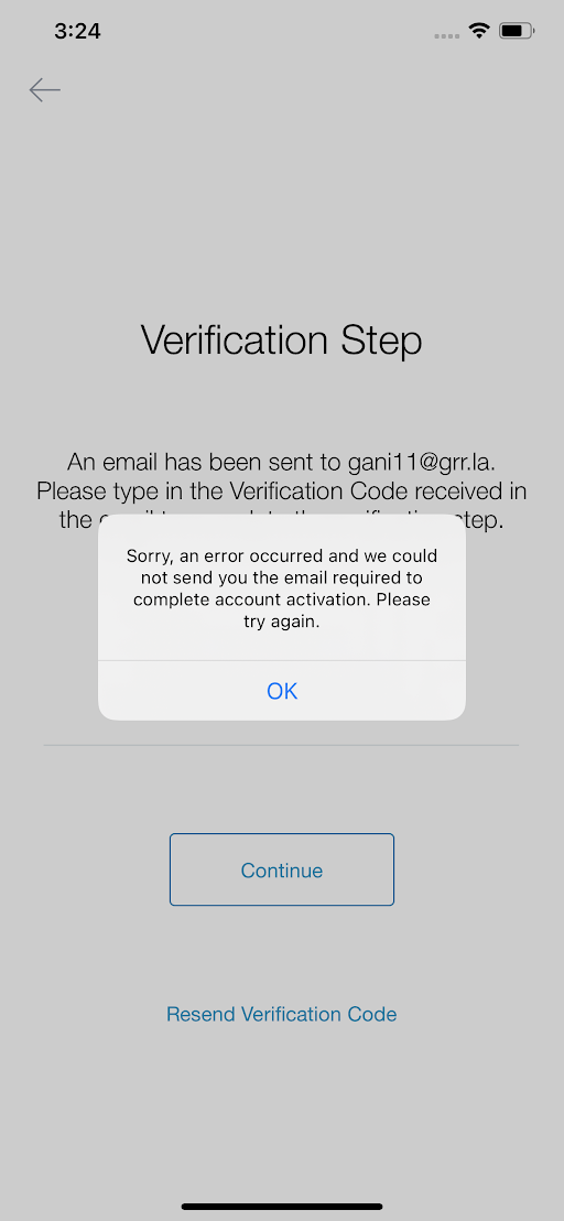 Email not exist error showing on mobile app during resend verification code · Issue #2170 ...