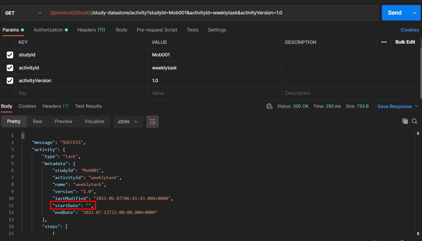 [SB] Active task > Regular weekly > Start date and start time displaying empty in Activitylist ...