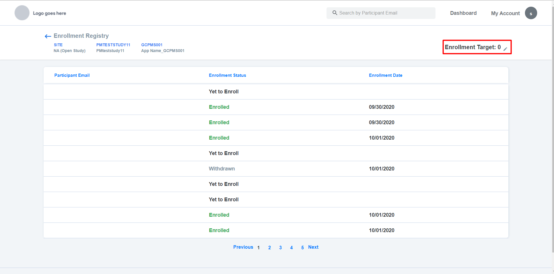 [PM] UI > Enrollment Registry > Edit icon is not aligned with ...