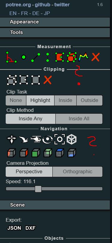 HIDDDEN TOOLS · Issue #772 · potree/potree · GitHub
