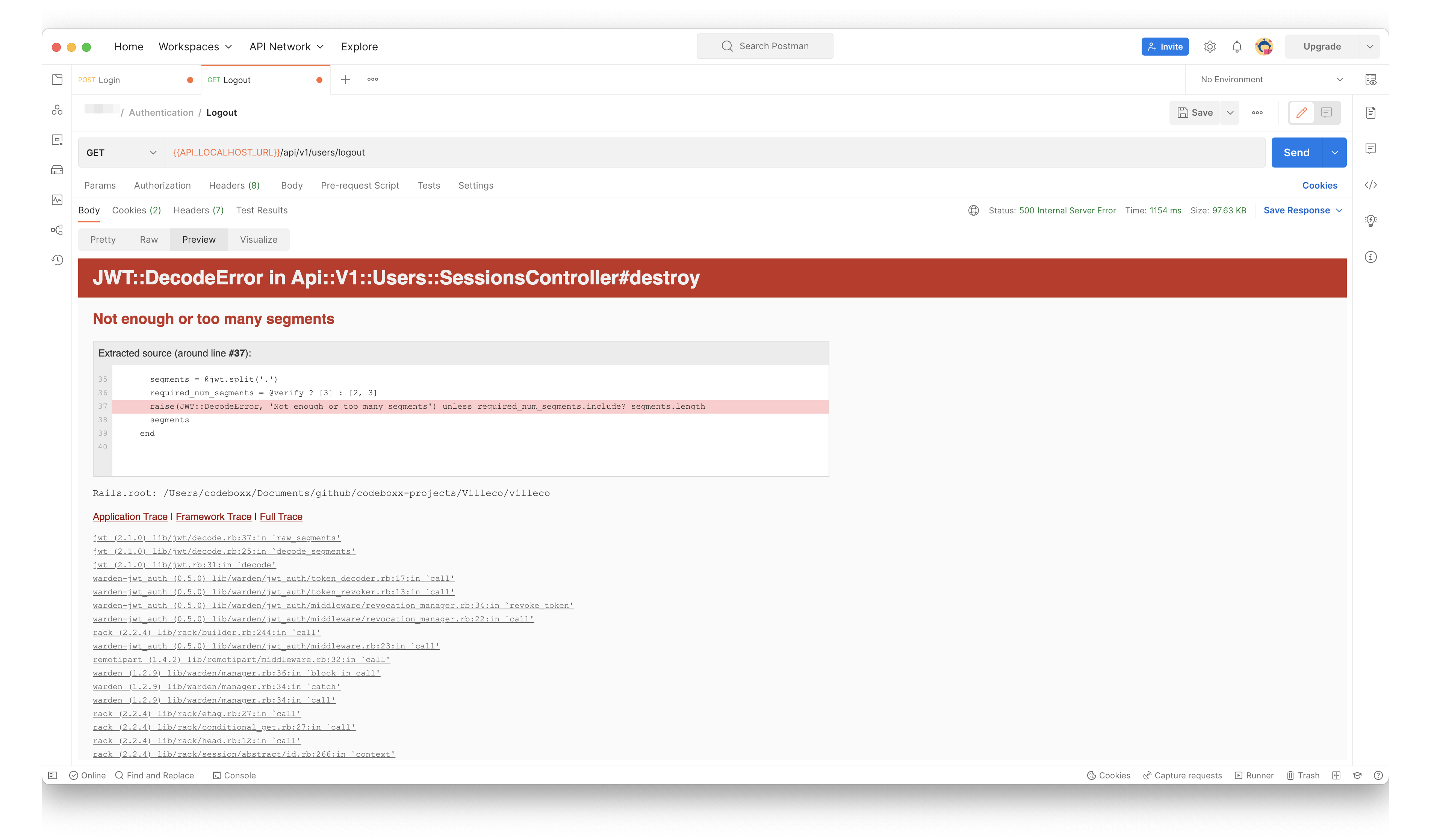 JWT::DecodeError when passing token such as "Bearer test" · Issue #256 ...