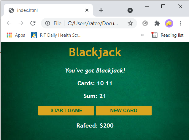 GitHub - rc4771/blackjack: Basic Blackjack game designed using ...