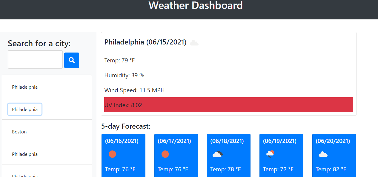 GitHub - acp25/weather-dashboard