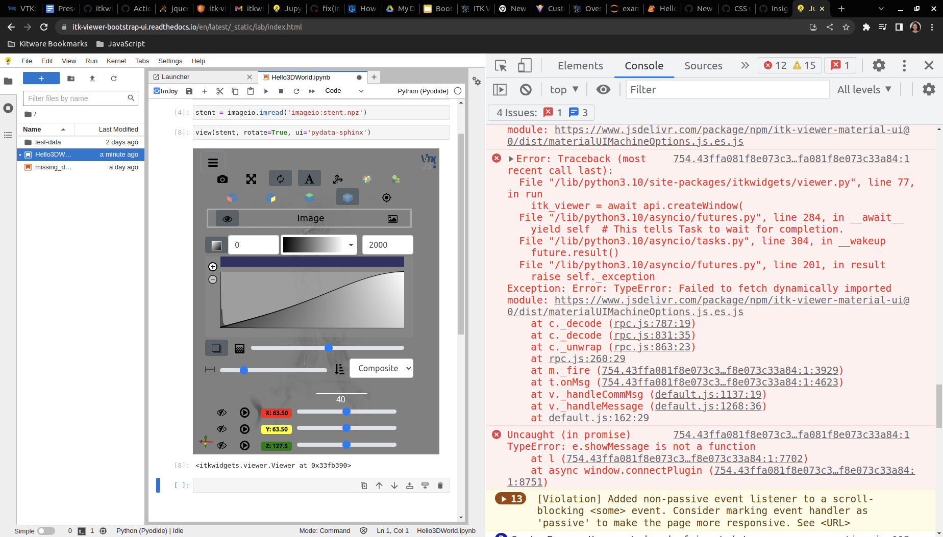 [itkwidgets / jupyterlite] Access to UI blocked by CORS policy · Issue #29 ...