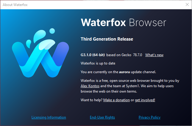 Windows 2 versions of Waterfox "installed" 3.0.1 and 3.1.0 after auto ...