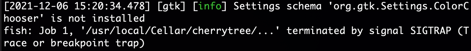 Bug: Crash on applying Text Color Background/Foreground · Issue #1884 · giuspen/cherrytree · GitHub