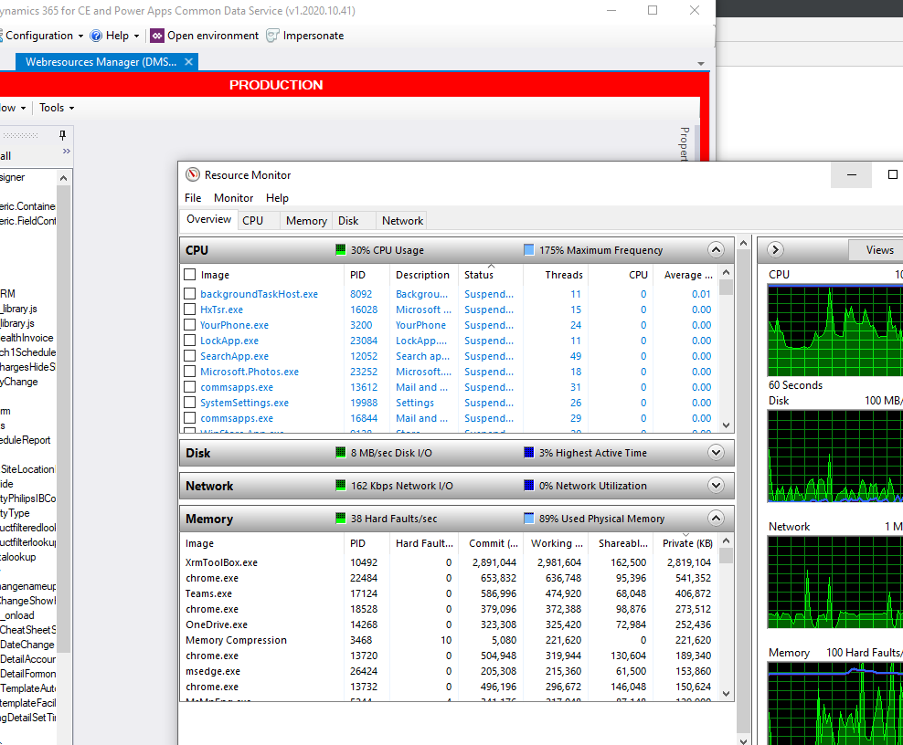 High memory usage ~ 3 GB committed memory and Private memory loading all JavaScript web ...