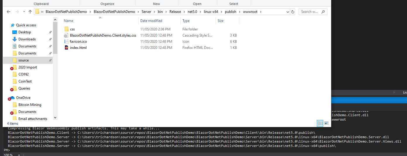 Blazor Wasm (hosted) - "dotnet publish" command does not create _framework folder in /publish ...