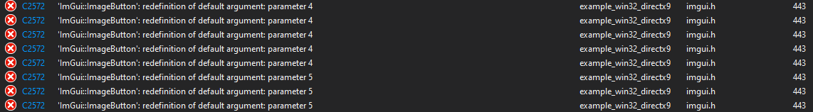 I still got redefinition Error : C2572 · Issue #6023 · ocornut/imgui ... I still got redefinition Error : C2572 · Issue #6023 · ocornut/imgui ...